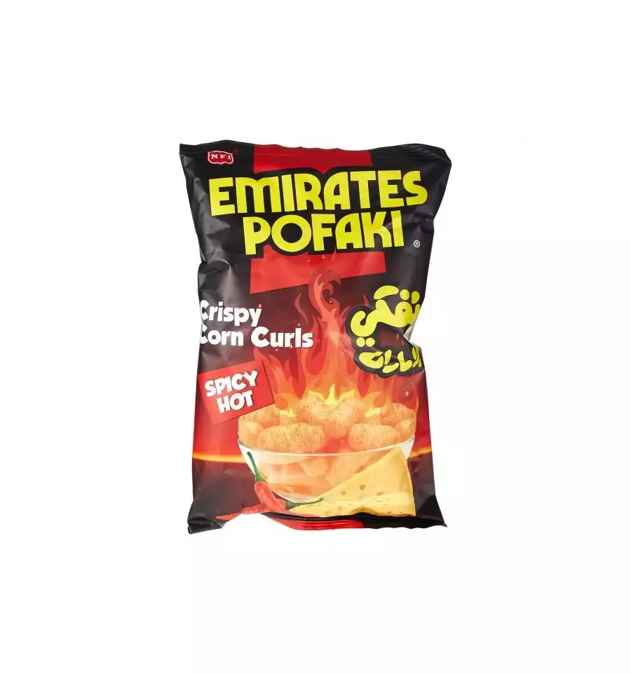 Emirates Pofaki Spicy Hot Crispy Corn Curls 15gm