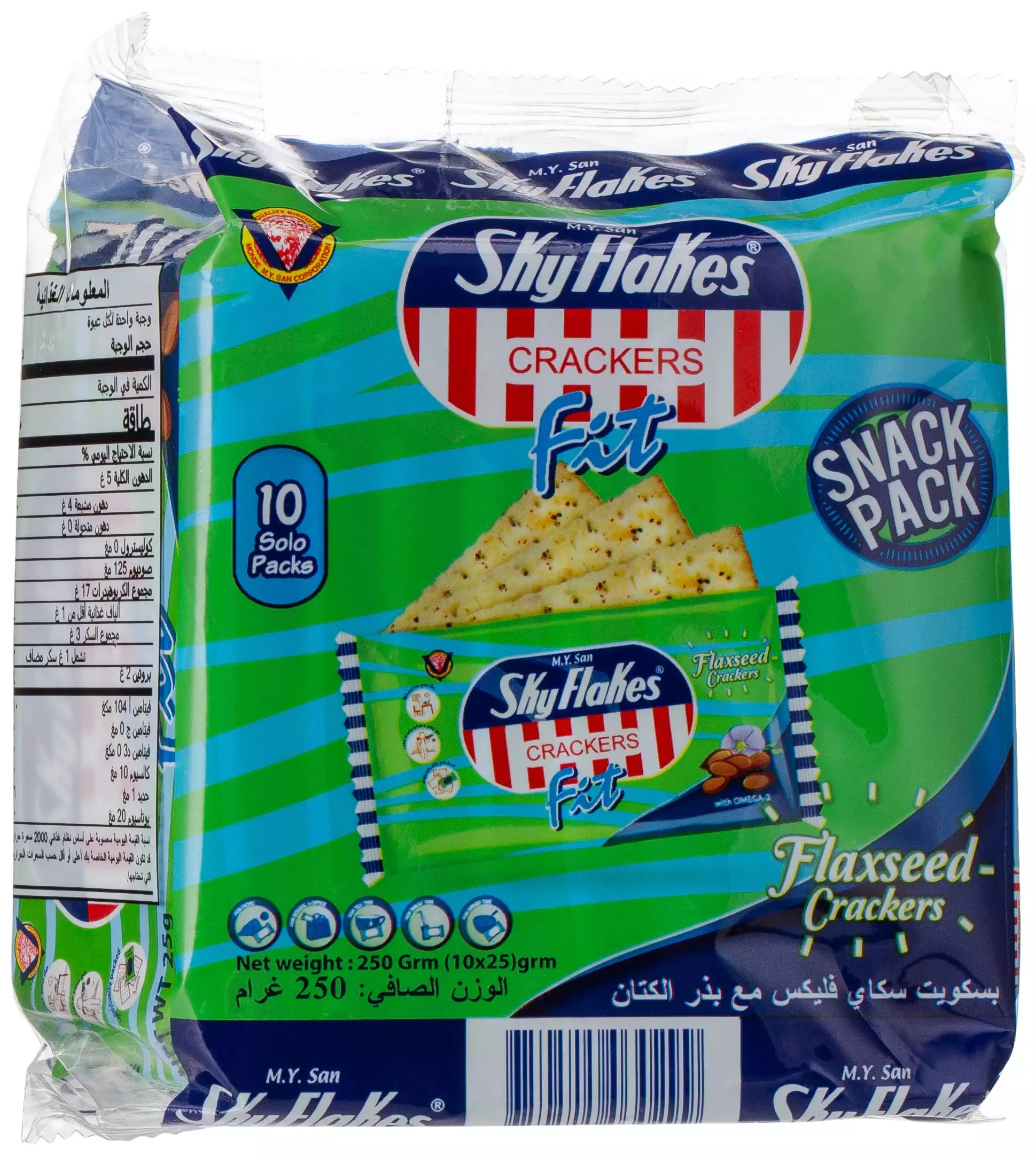 MY SAN SKYFLAKES FLAXSEED CRACKERS 10X25G